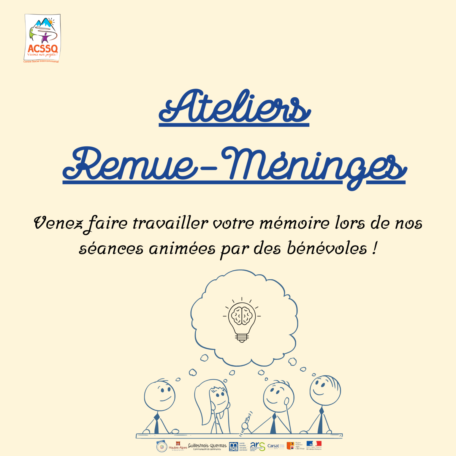 ATELIERS « REMUE-MENINGES » - ACSSQ